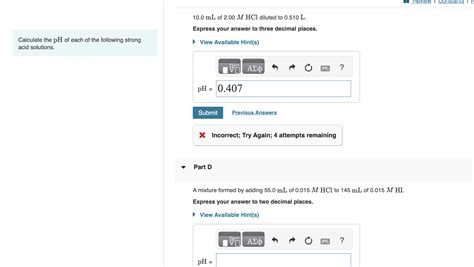 Solved ML Of MHCl Diluted To L Express Your Chegg Com