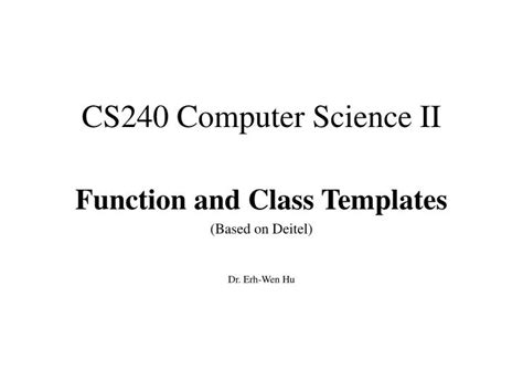 Ppt Cs240 Computer Science Ii Powerpoint Presentation Free Download
