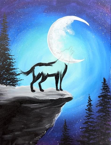 How To Draw A Wolf Howling At The Moon Step By Step