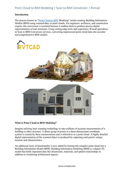 Point Cloud To Bim Modeling Scan To Bim Conversion Rvtcad Pdf