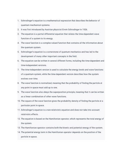 Schrodingers Equation And Its Interpretation Notes Extended