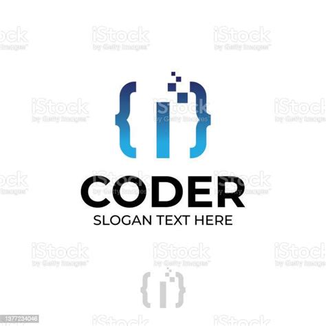 문자 I 디자인 픽셀 일러스트 디자인 컨셉으로 일러스트를 코딩하는 디지털 코드 기호 Brand Name Online Messaging Platform에 대한 스톡 벡터 아트