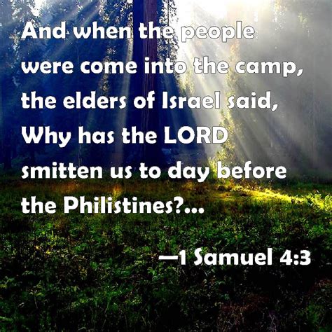 1 Samuel 4 3 And When The People Were Come Into The Camp The Elders Of