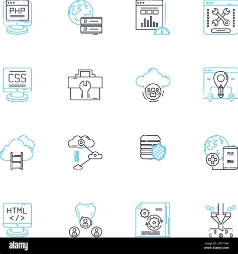 Telecommuting Job Linear Icons Set Remote Work From Home Virtual Digital Distance Online