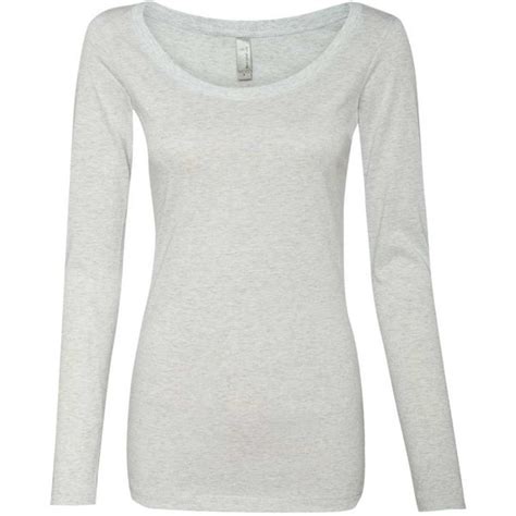 Next Level Womens Heather White Triblend Long Sleeve Scoop Tee