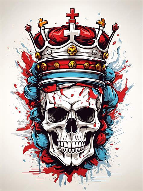 Premium Ai Image Skull Design Wearing A Crown Ai Generated