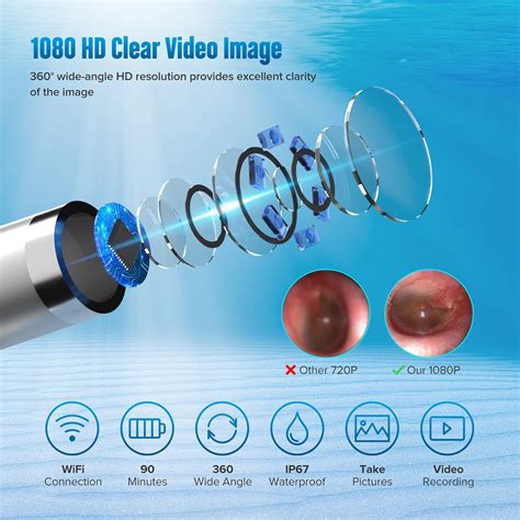 Ear Wax Removal Tool Smart Ear Cleaner Ear Camera Scope With Light Smartphone Ear Hd Video