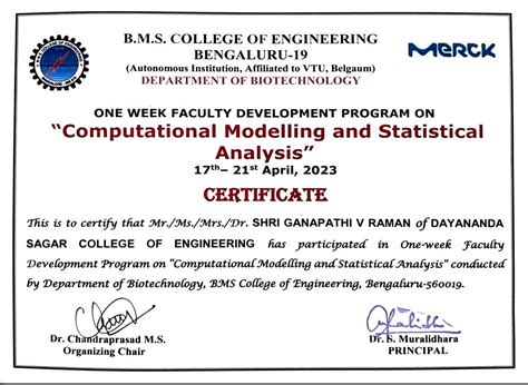 shri ganapathi v raman on linkedin completed one week faculty