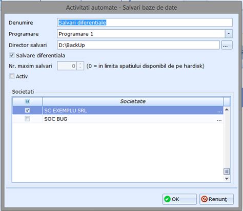 Nexus Erp Activitati Programate Backup Partial Al Bazelor De Date