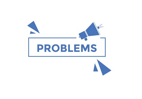 Problem Button Speech Bubble Problem Colorful Web Banner Vector