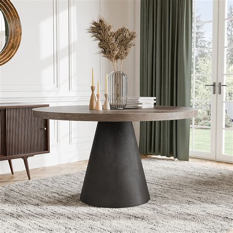 Furniture Of America Hans Rustic Oakdark Walnut Round Contemporary