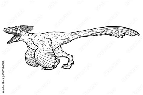 Poster Pyroraptor Jurassic Hand Drawn Illustration Wall Art Ukposters