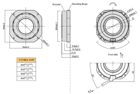 Optical Rotary Encoder 17 Bit 24 Bit Single Turn 360 Degree 94mm Flange
