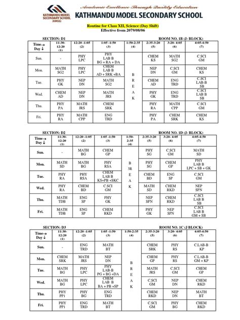Class Xii Full Routine Updated Pdf