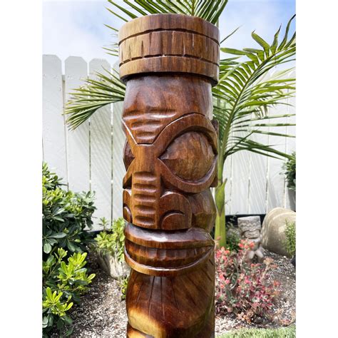 Marquesas Totem Natural Wood Polynesian Art 32 Etsy