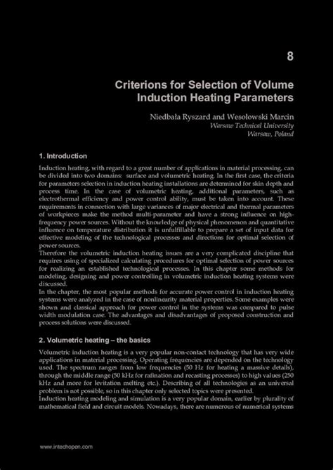 Pdf Criterions For Selection Of Volume Induction Heating