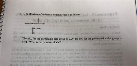 Solved 5 The Structure Of Amino Acid Valine Val Is As