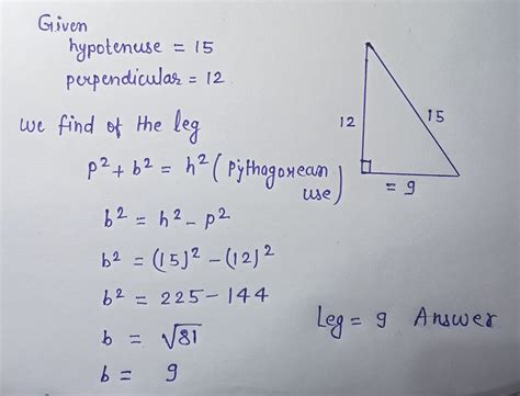 Solved Question Use The Pythagorean Theorem To Find The Length Of The