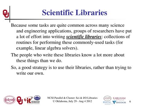 Ppt Introduction To Parallel Programming And Cluster Computing Scientific Libraries And Io