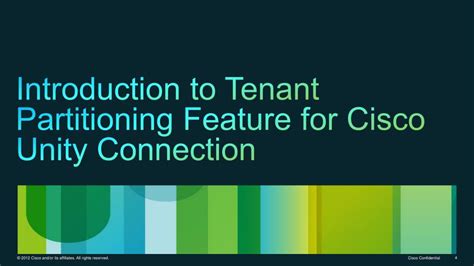 PPT Tenant Partitioning Feature For Cisco Unity Connection PowerPoint Presentation ID