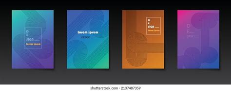Vector Set Abstract Line Pattern Background Stock Vector Royalty Free
