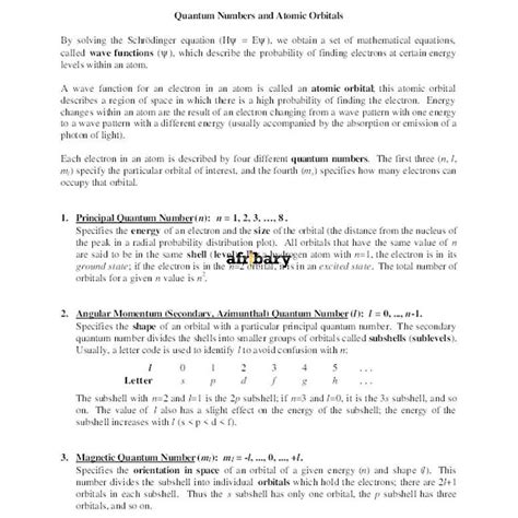Chm 101 Quantum Number Afribary