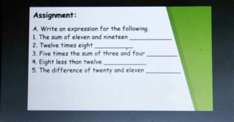 Solved Assignment A Write An Expression For The Following The