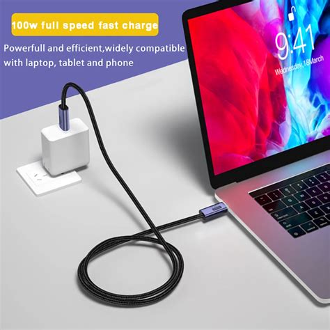 Câble De Données Usb4 Thunderbolt 3 Pd 100 W 5 A 20 Gbit S 8 K à 60 Hz Câble De Charge Rapide