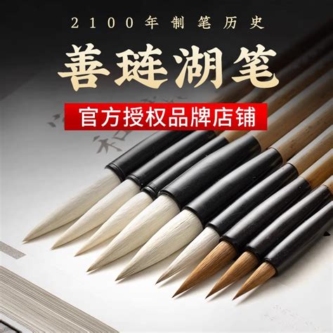 善琏湖笔毛笔兼毫毛笔初学斗笔狼毫羊毫文房四宝湖州隶书楷书国画湖笔初学者行书儿童中号毛笔字白云篆书专用 虎窝淘