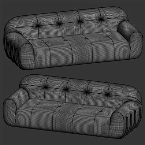 Cb2 Brace Cream Boucle Sofa 3d Model Cgtrader