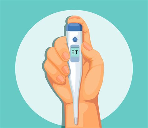 Mano sujetando el termómetro para verificar la temperatura del concepto