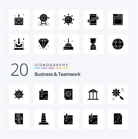Free Vector | 20 Business And Teamwork Solid Glyph icon Pack like finance and business columns ...