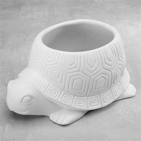 Unfinished Ceramic Bisque Turtle Planter
