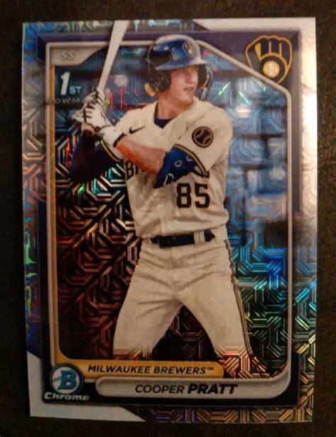 BOWMAN CHROME Mega Mojo réfracteur BCP Cooper Pratt Brewers er Bowman EUR