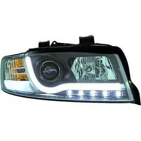 GUIDA A SINISTRA Proiettore Fari Coppia LED DRL Trasparente Nero Per