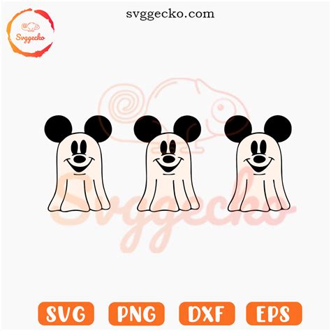 Mickey Ghost Svg Disney Mouse Halloween Svg Png Files Gecko
