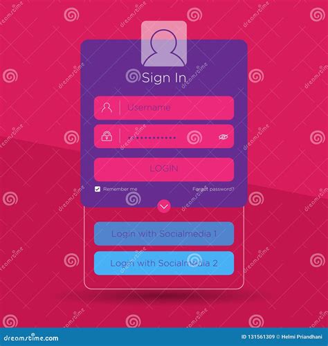 Flat Login User Interface Sign In Web Element Template Window