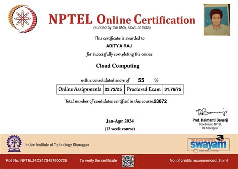 Cloudcomputing Nptel Techskills Cloudtechnology Iitkharagpur Swayam Aditya Raj
