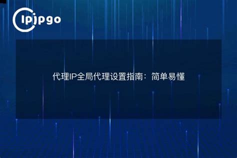 代理ip全局代理设置指南：简单易懂 Ipipgo