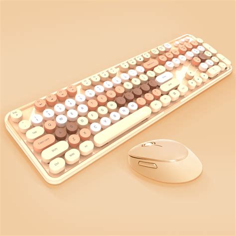 Wireless Candy Color Round Keycap Keyboard Set Kitchenware Crew