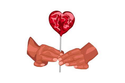 Hand Holding Heart Sign Stick Vector Graphic By Hijaudaun · Creative