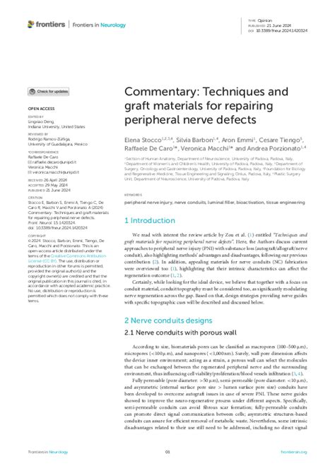 Pdf Commentary Techniques And Graft Materials For Repairing Peripheral Nerve Defects