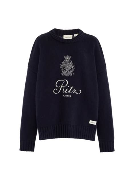 Frame X Ritz Cashmere Sweater Navy Reversible