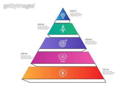 A Pyramid Shaped Modern Timeline Infographic Template Divided Into Five