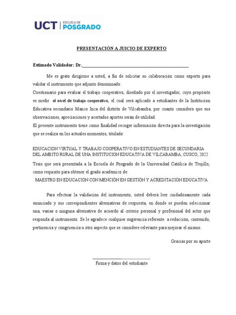 Protocolo De Validación De Instrumentos Epg Uct Pdf