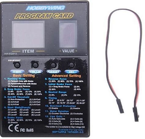 Hobbywing Brushless Esc Program Card 30501003