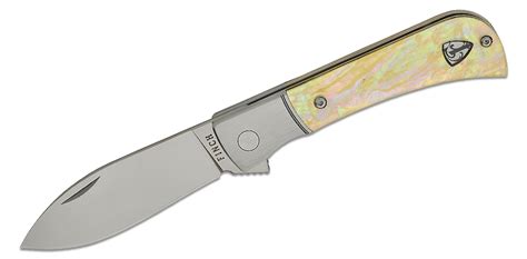 Finch Knife Company Pipeline Mop Flipper Knife 3 154cm Satin Drop Point Blade Bolstered
