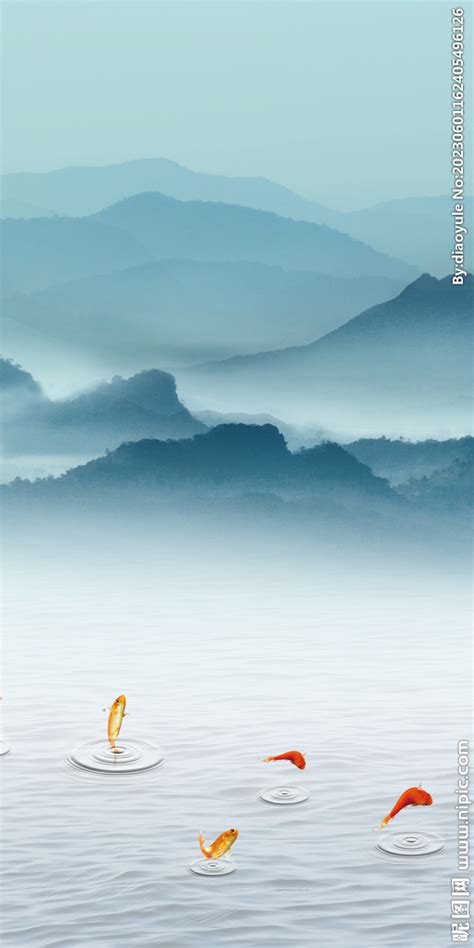 蓝色 新品山水玄关 Tif分层设计图 无框画 环境设计 设计图库 昵图网