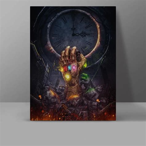 Infinity Gauntlet Canvas Painting Infinite War Thanos Movie Poster Wall