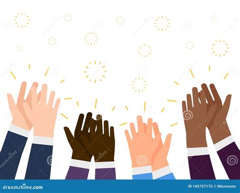 Applause Flat Illustration International People Hands Clapping Vector